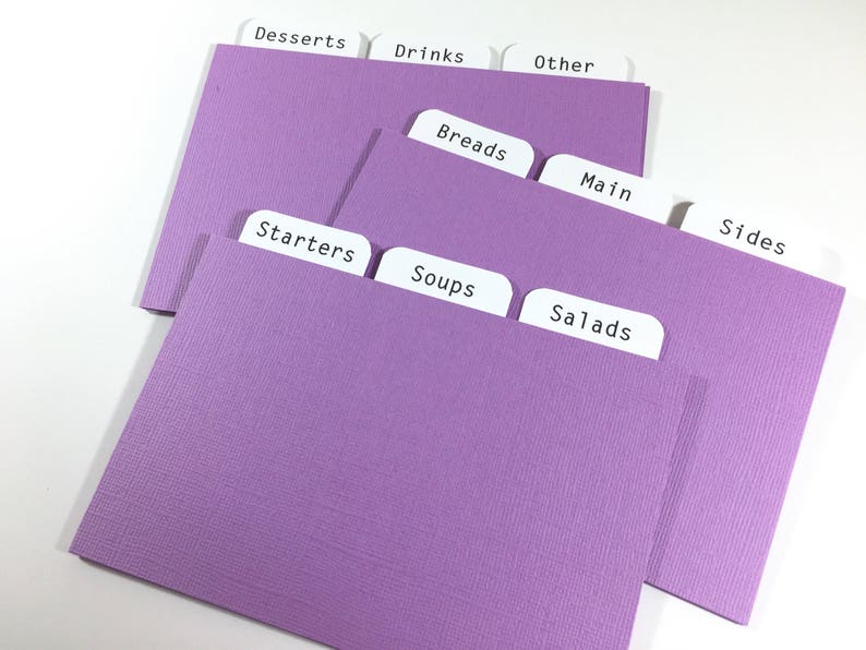 Snapdragon Recipe Card Dividers 4x6 or 3x5 - for Recipe Boxes/cards - Etsy