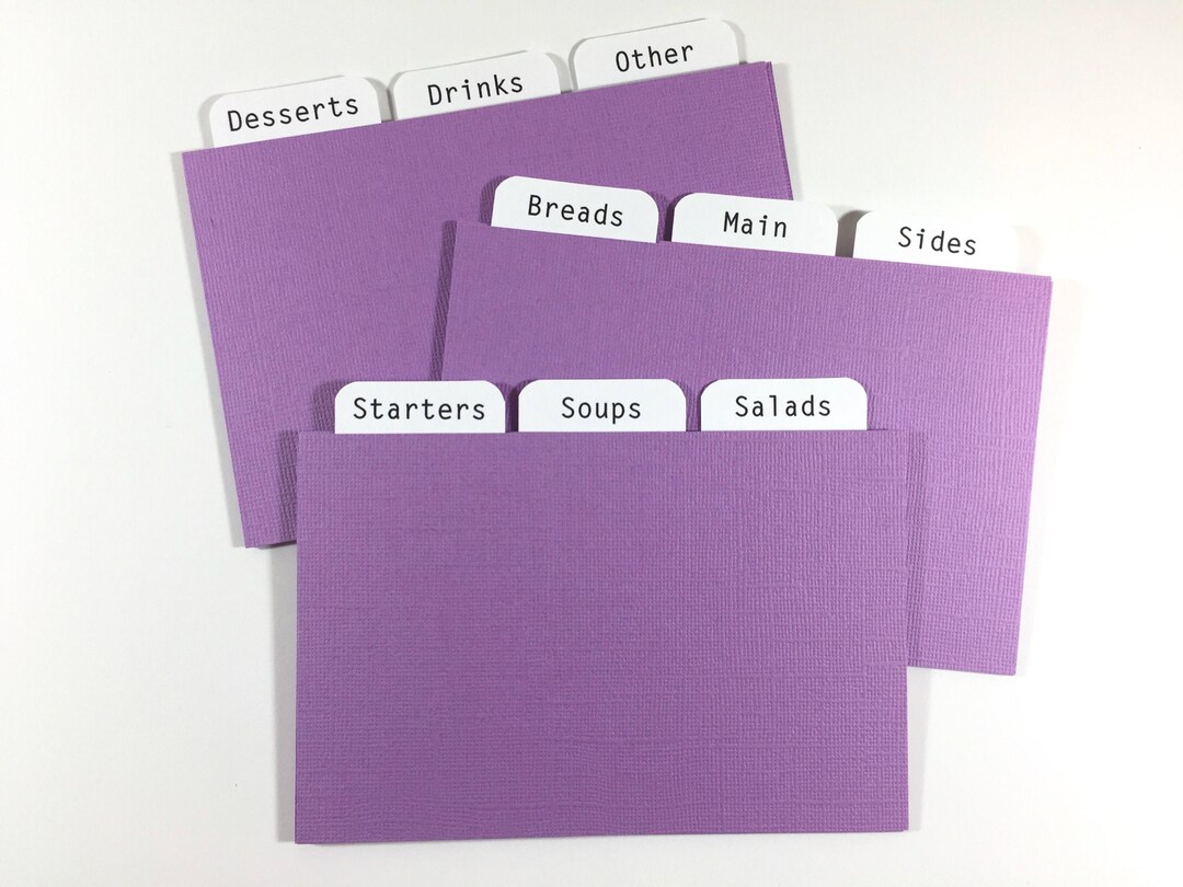 Snapdragon Recipe Card Dividers 4x6 or 3x5 - for Recipe Boxes/cards - Etsy