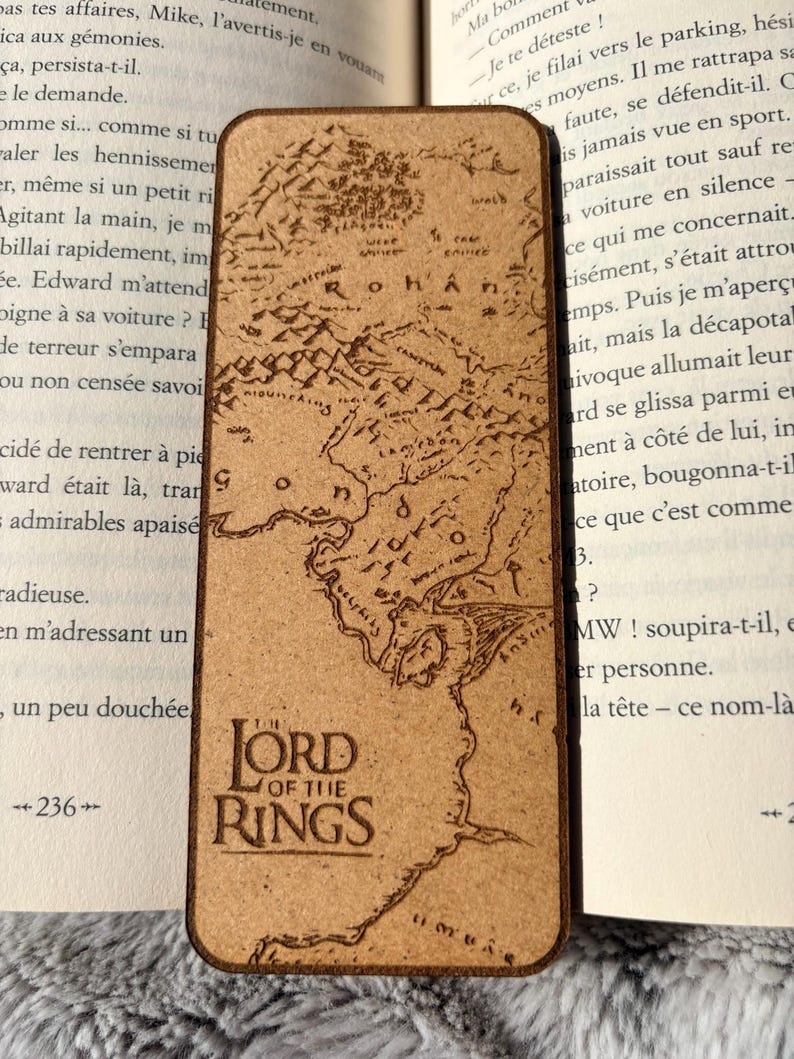 LOTR Tolkien Bookmark | Middle Earth Map | SVG, DXF & Lightburn File ...