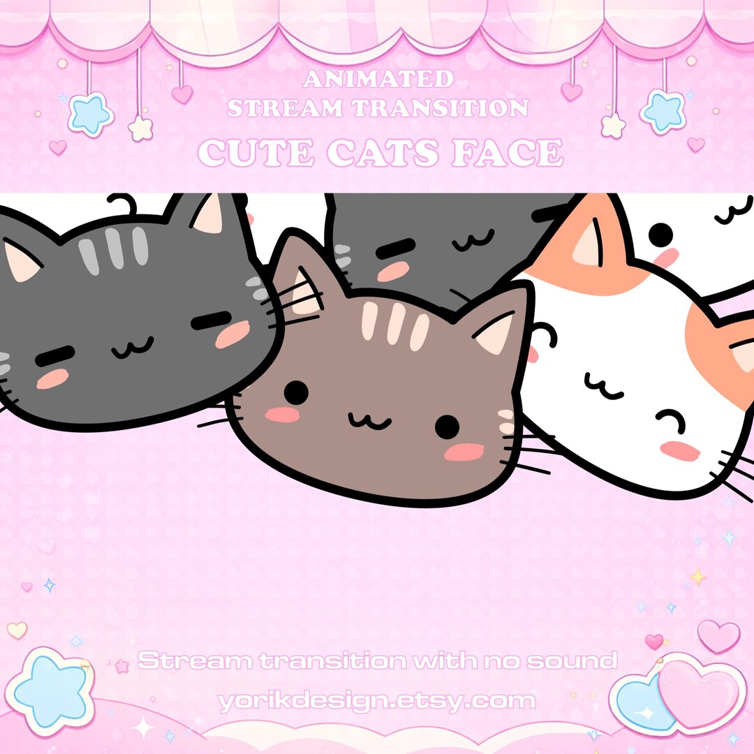 Cute Cats Face Transition | OBS Stinger | Animated Stream Transition ...