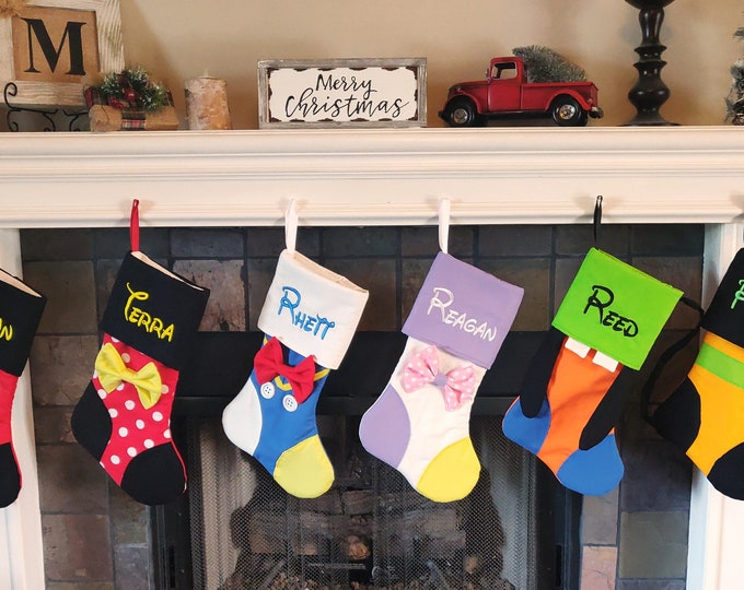 CHRISTMAS STOCKINGS - EMBROIDERED Personalized Disney Character ...