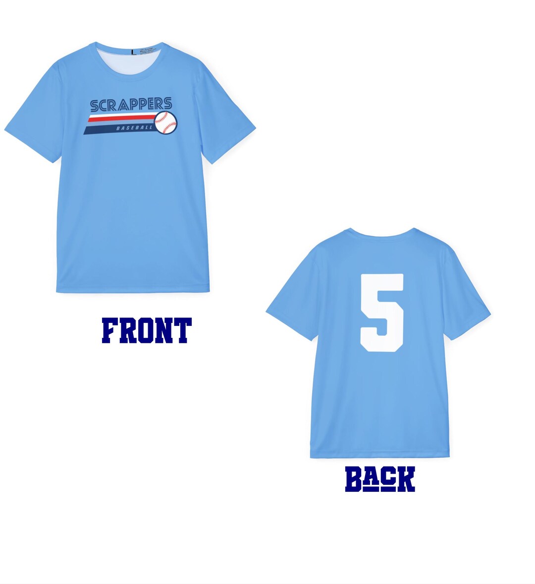 Men's Sports Jersey - Blue Baseball Tee, Customizable Team Shirt, Game ...