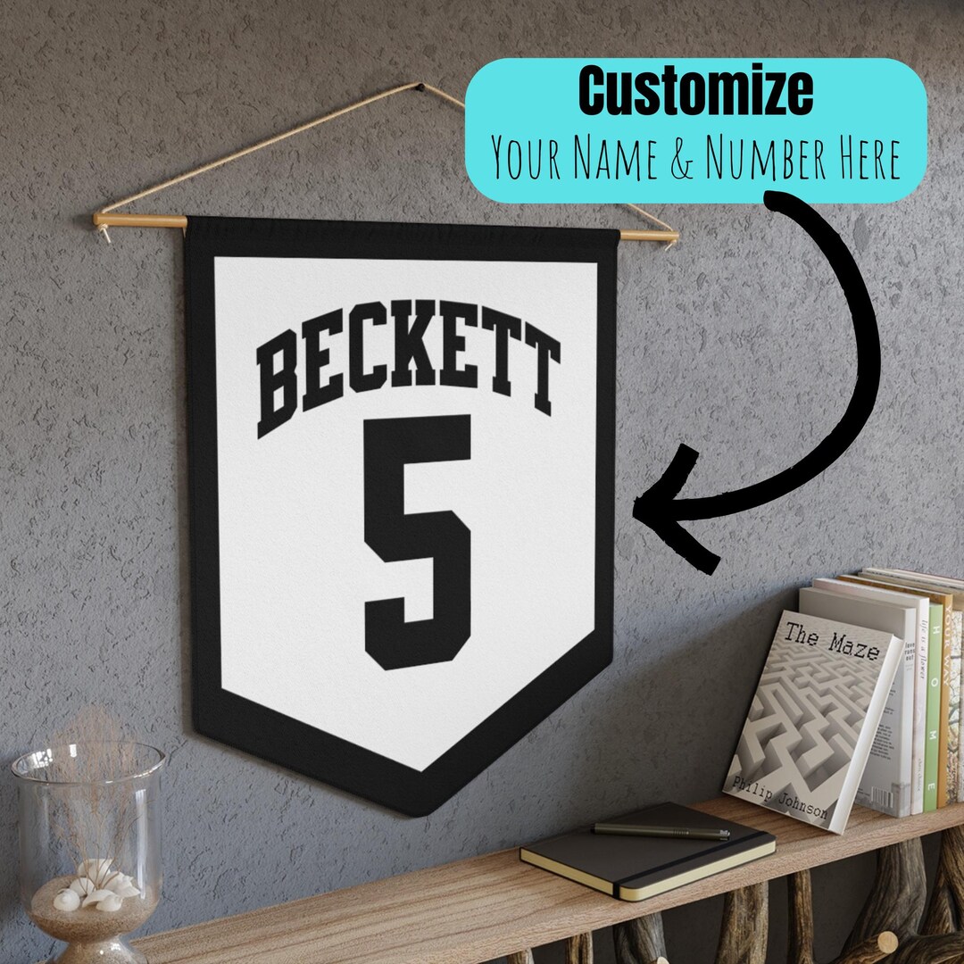 Custom Pennant Personalized Jersey Number Varsity Number Pentagon ...
