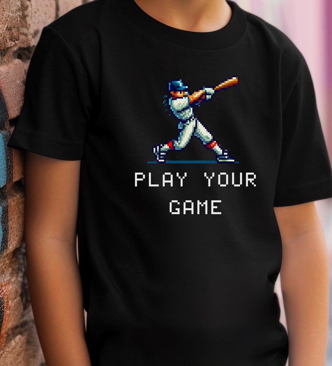 Baseball Tshirt Boys Baseball Shirt Trendy 8 Bit Digital Gamer Custom ...