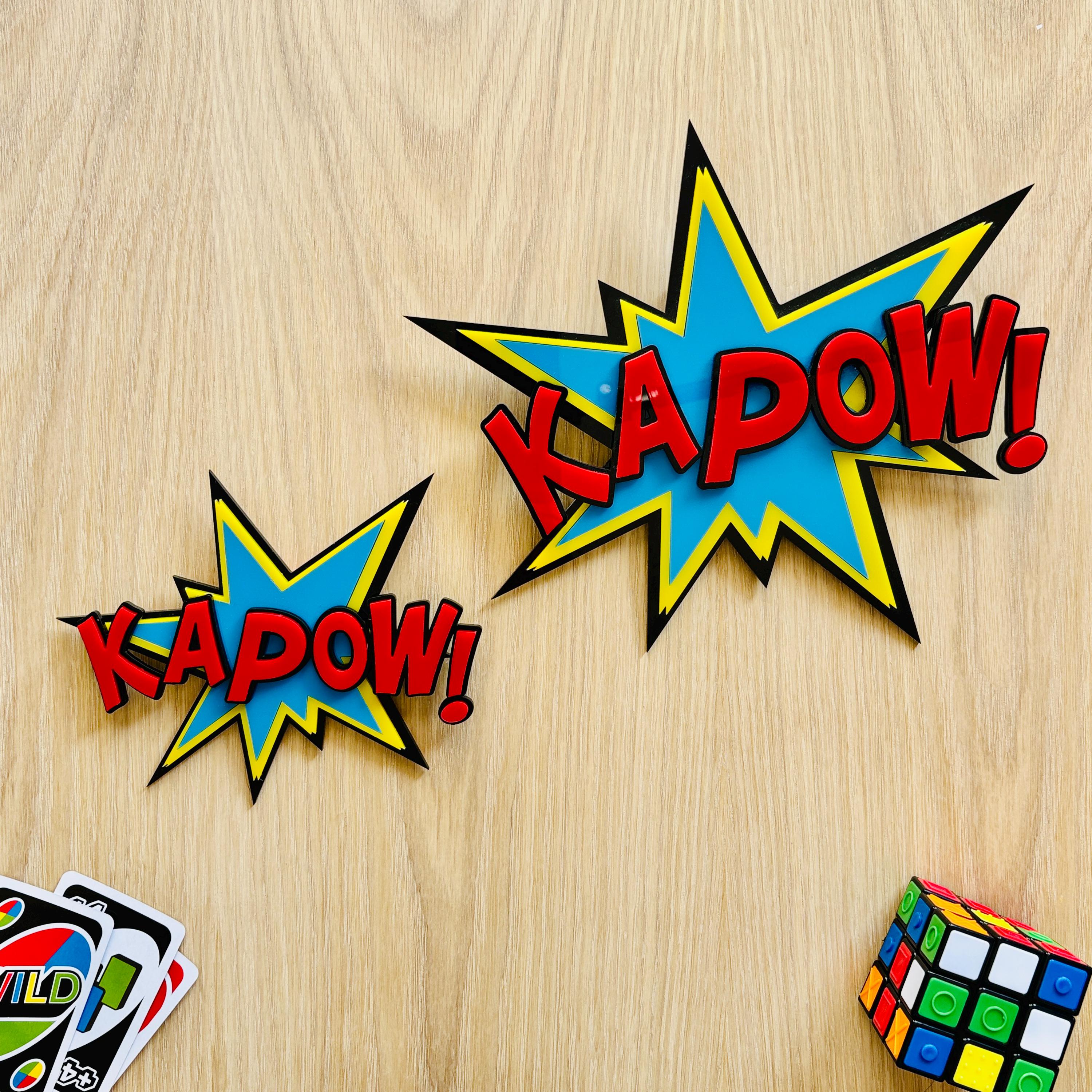 Colourful 3D Comic Action Sign, Multi Layer Acrylic KAPOW! Art, Retro ...