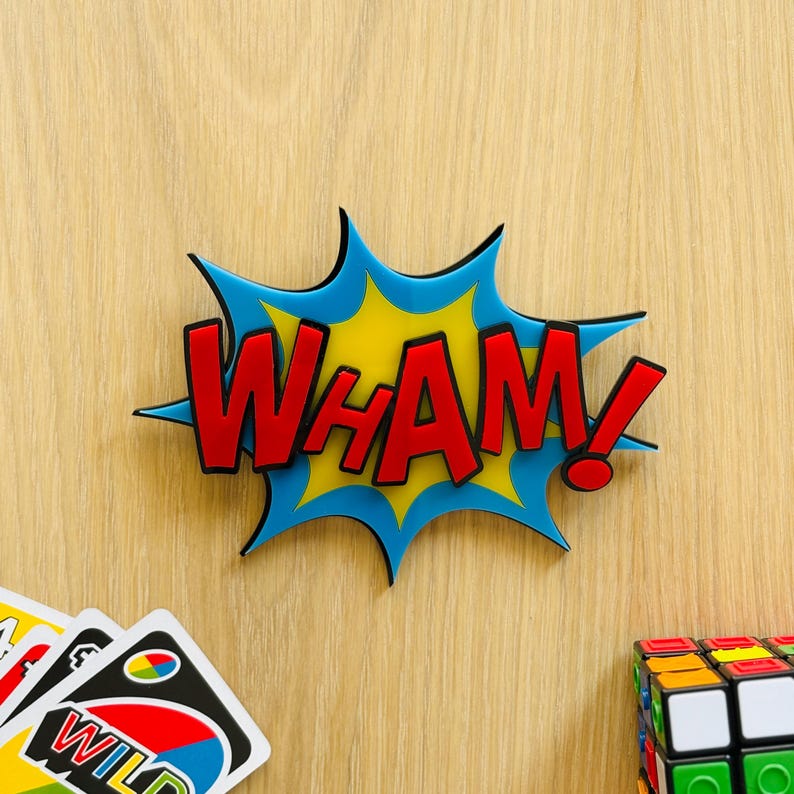Colourful 3D Comic Action Sign, Multi Layer Acrylic KAPOW! Art, Retro ...