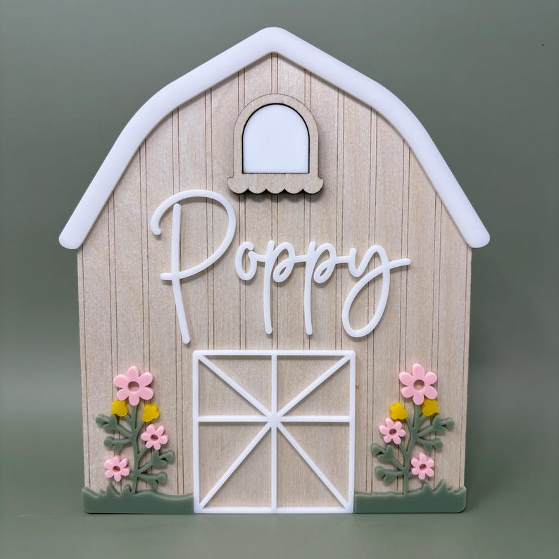 Custom Barn Name Door Wall Sign Luxury Plywood Acrylic Text| Farm Yard ...