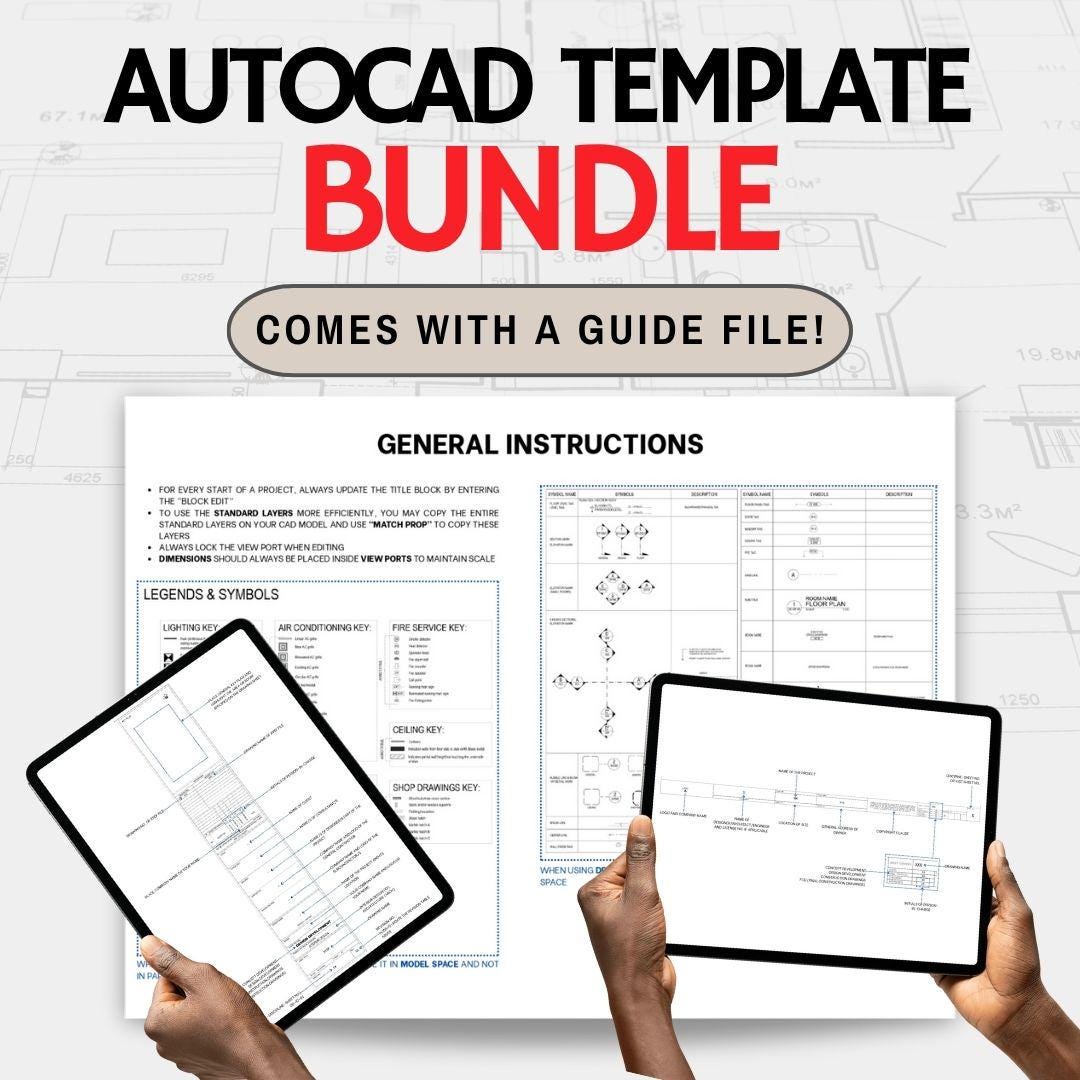 Autocad Template Bundle: Layers, Title Blocks, Symbols and Legends ...