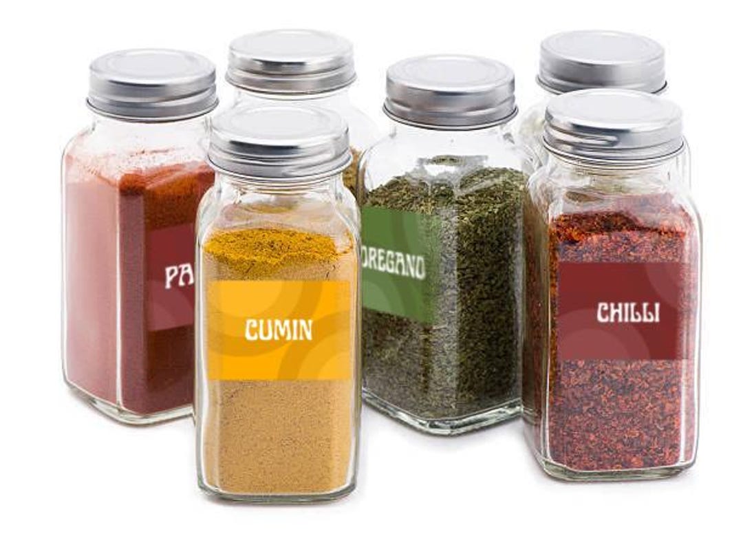 Funky Retro Spice Labels Downloadable and Customisable 60s & 70s Style ...