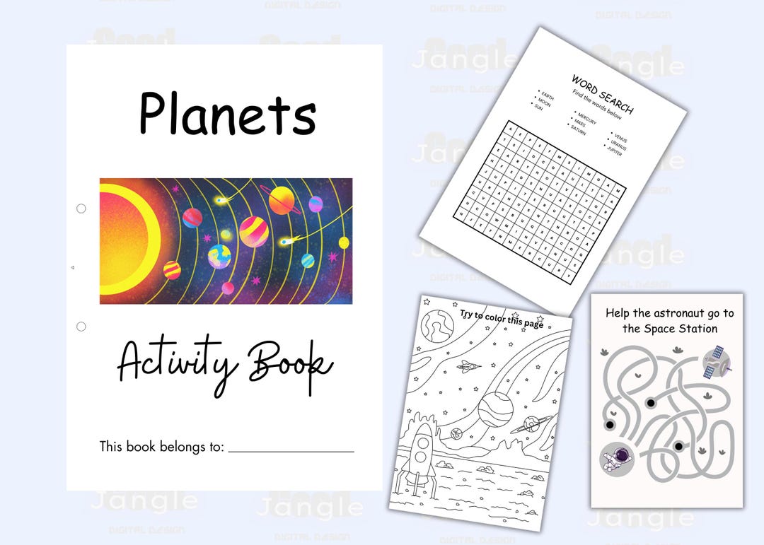 Simple Planets Coloring and Activities Book Pages, Digital Download PDF ...