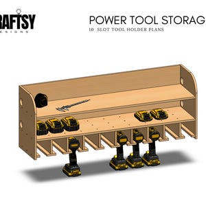 10 Slot Cordless Drill Storage Plans - Power Tool Organizer, DIY ...