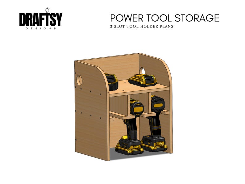 3 Slot Cordless Tool Organizer Plans - Drill Holder, Reciprocating Saw ...