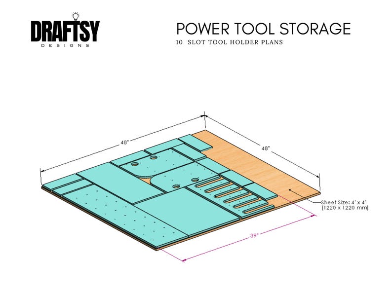 10 Slot Cordless Drill Storage Plans - Power Tool Organizer, DIY ...