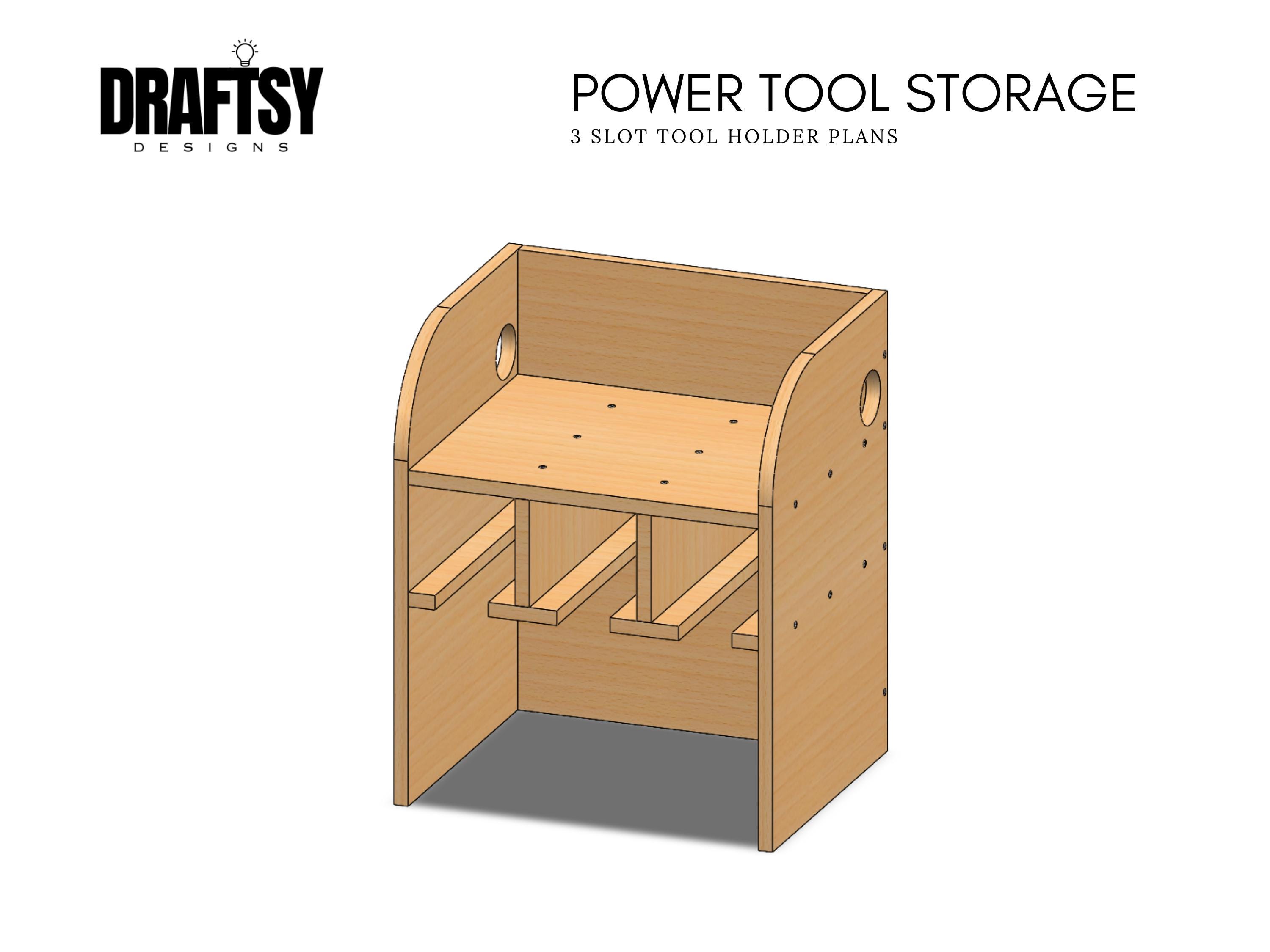 3 Slot Cordless Tool Organizer Plans - Drill Holder, Reciprocating Saw ...
