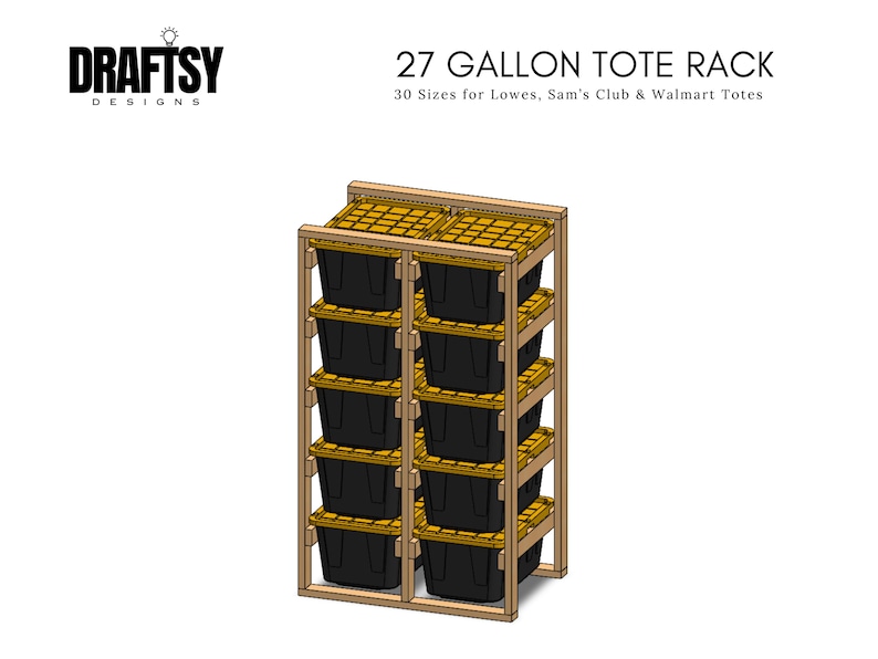 DIY 27 Gallon Tote Rack Plans - Garage Storage Shelf Organizer ...