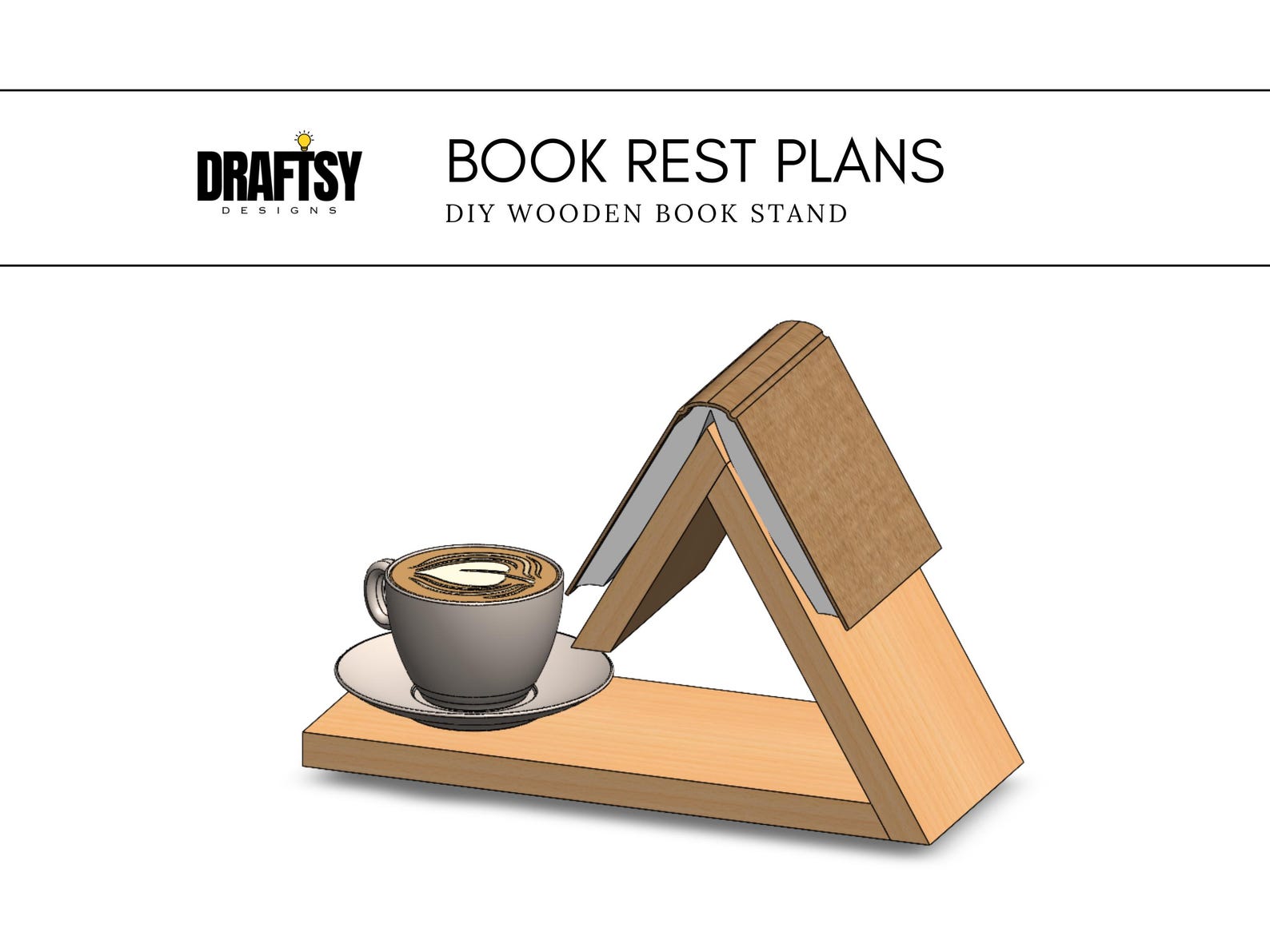 Book Rest Plans - Wooden Book Holder With Coffee Stand, Hands-free ...