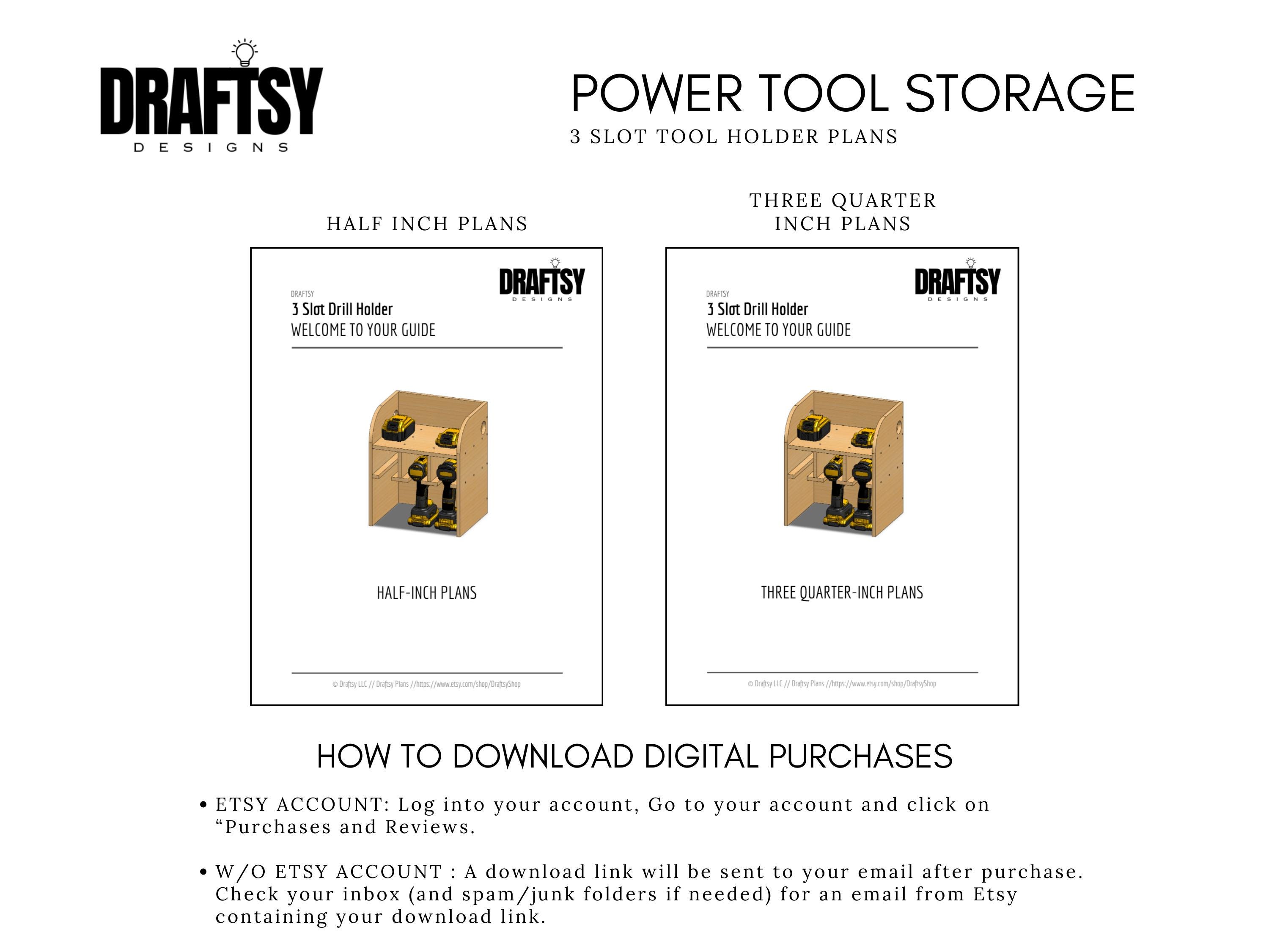 3 Slot Cordless Tool Organizer Plans - Drill Holder, Reciprocating Saw ...