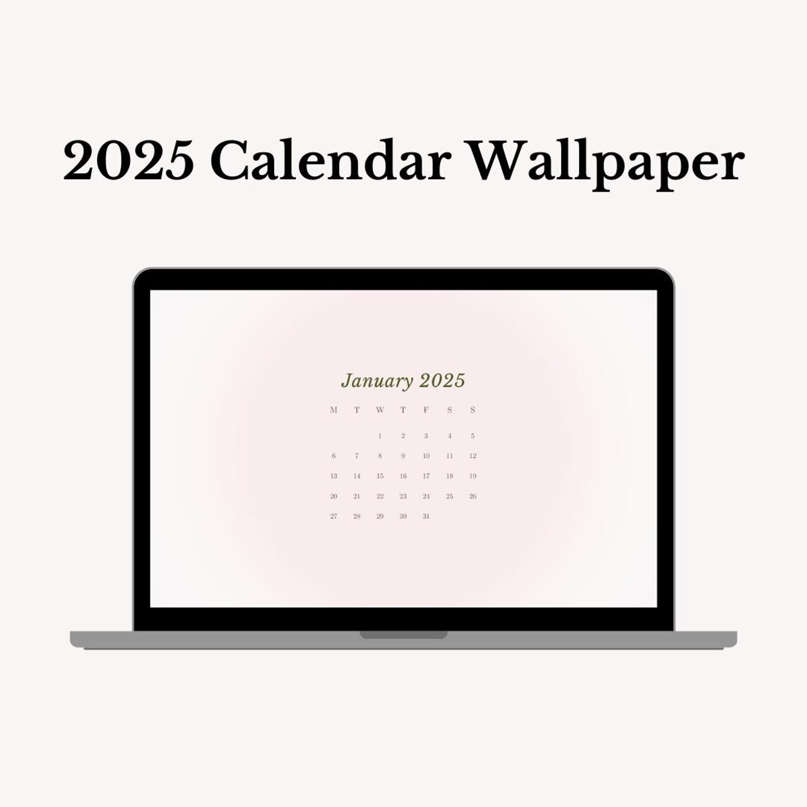 2025 Desktop Calendar Wallpaper Set – Minimal Aesthetic Monthly ...
