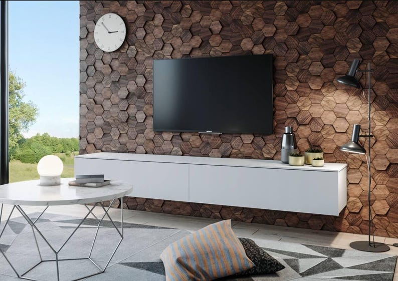 3D Wooden Wall Panels – Hexagon Honeycomb Design for Interior ...