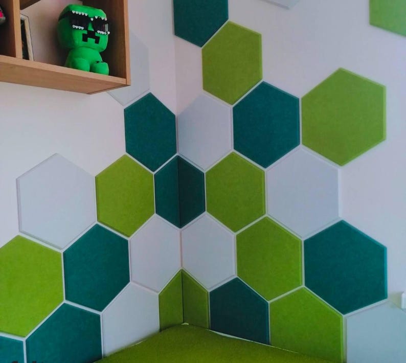 Felt Block Wall Panels(acoustic & Decorative Panels) Hexagons Felt Pin ...