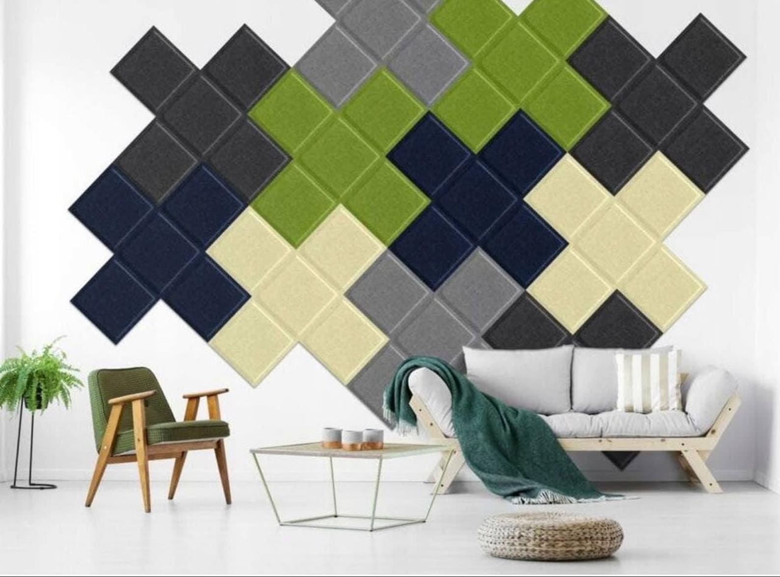 3D Felt Block Wall Panels acoustic & Decorative Panels Hexagon Felt Pin ...