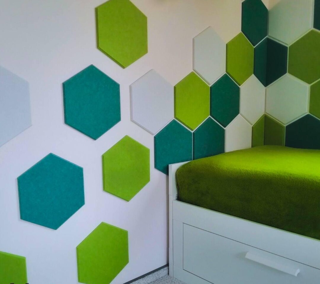 Felt Block Wall Panels(acoustic & Decorative Panels) Hexagons Felt Pin ...
