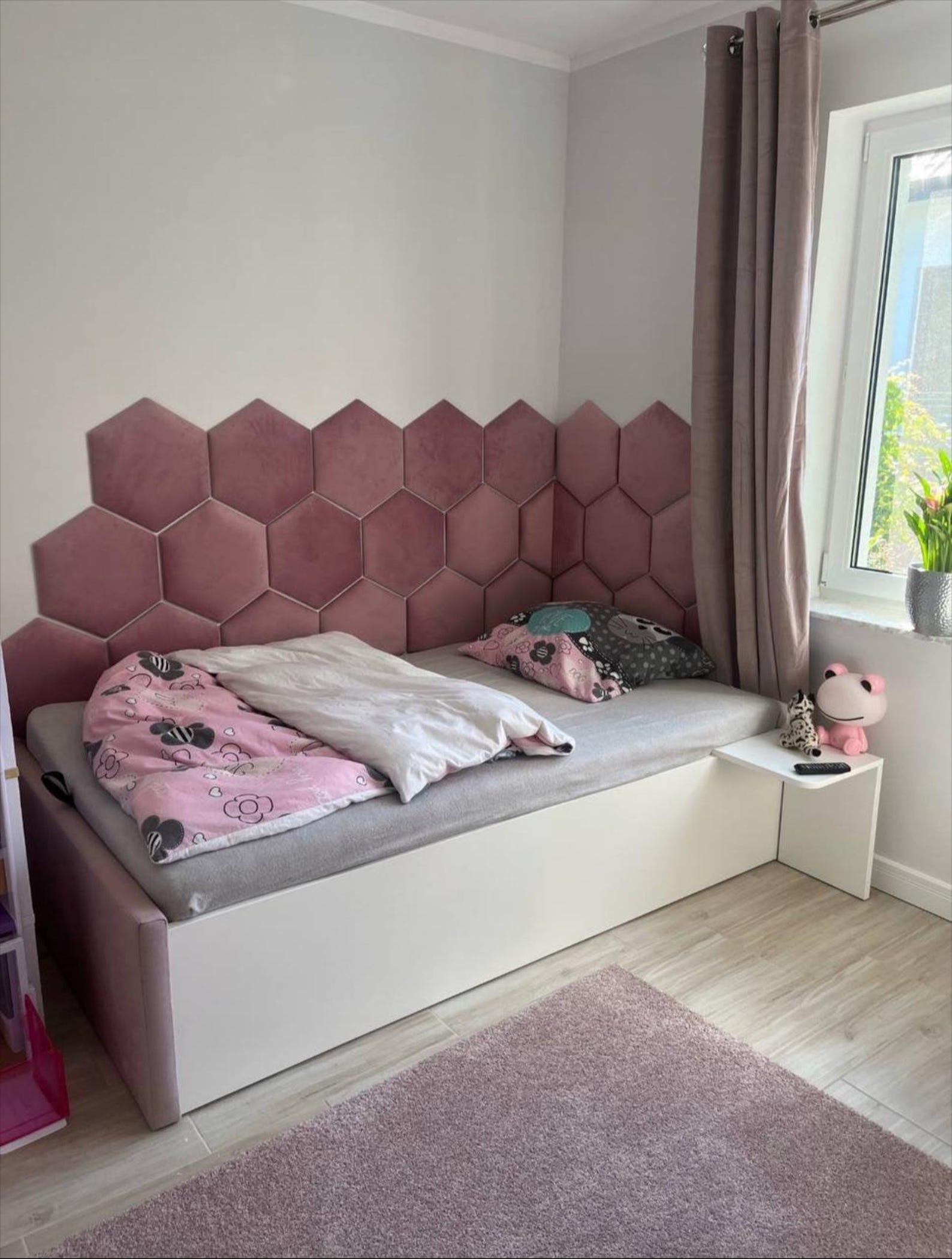 Upholstered Soft Bumper, Hexagon Veloured Wall Panel, Soft Wall Panels, Soft Headboard, Tailored ...