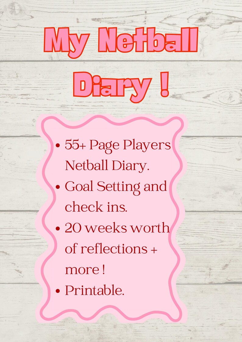 My Netball Diary - Etsy
