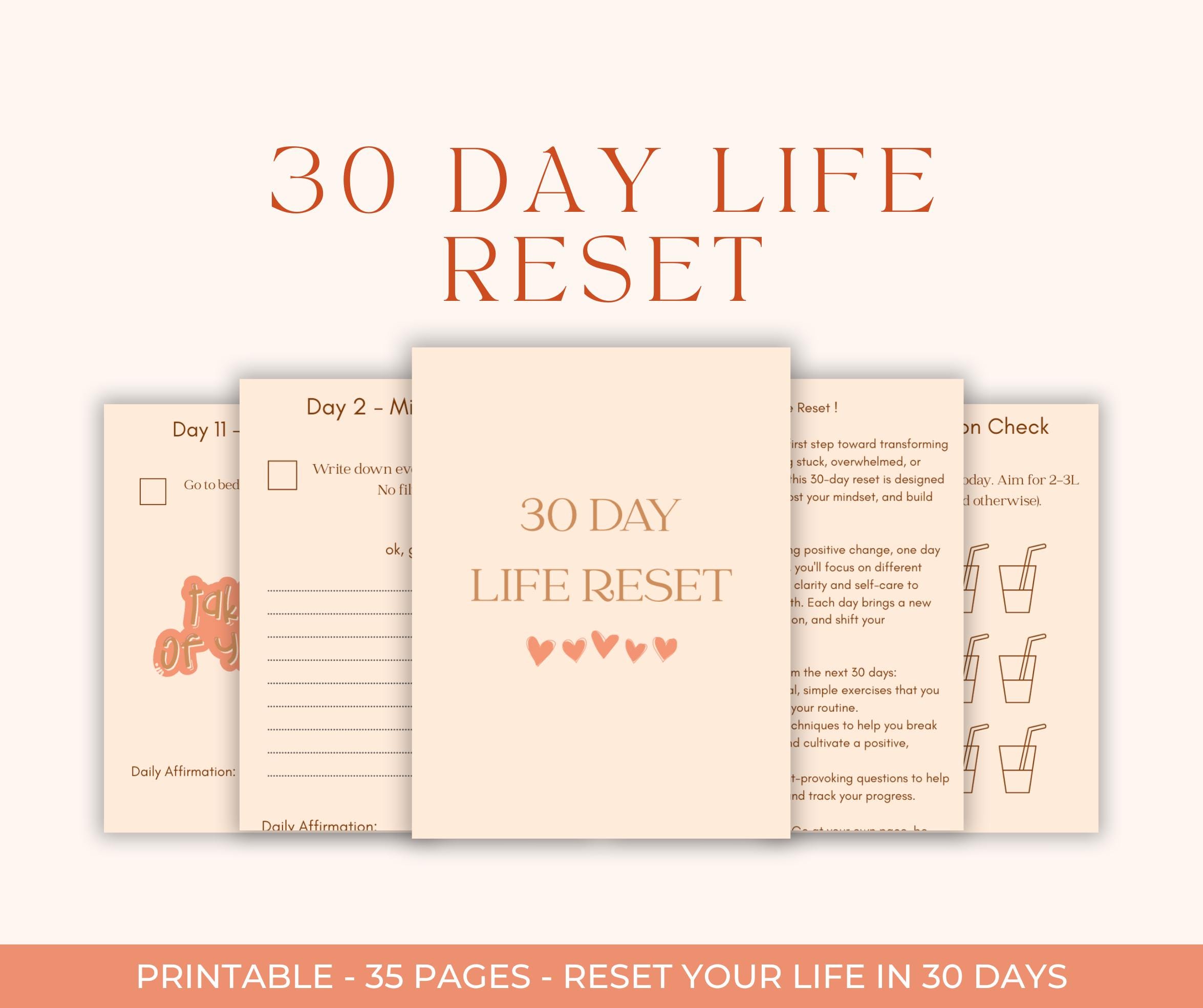 30 Day Life Reset Digital Download - Etsy