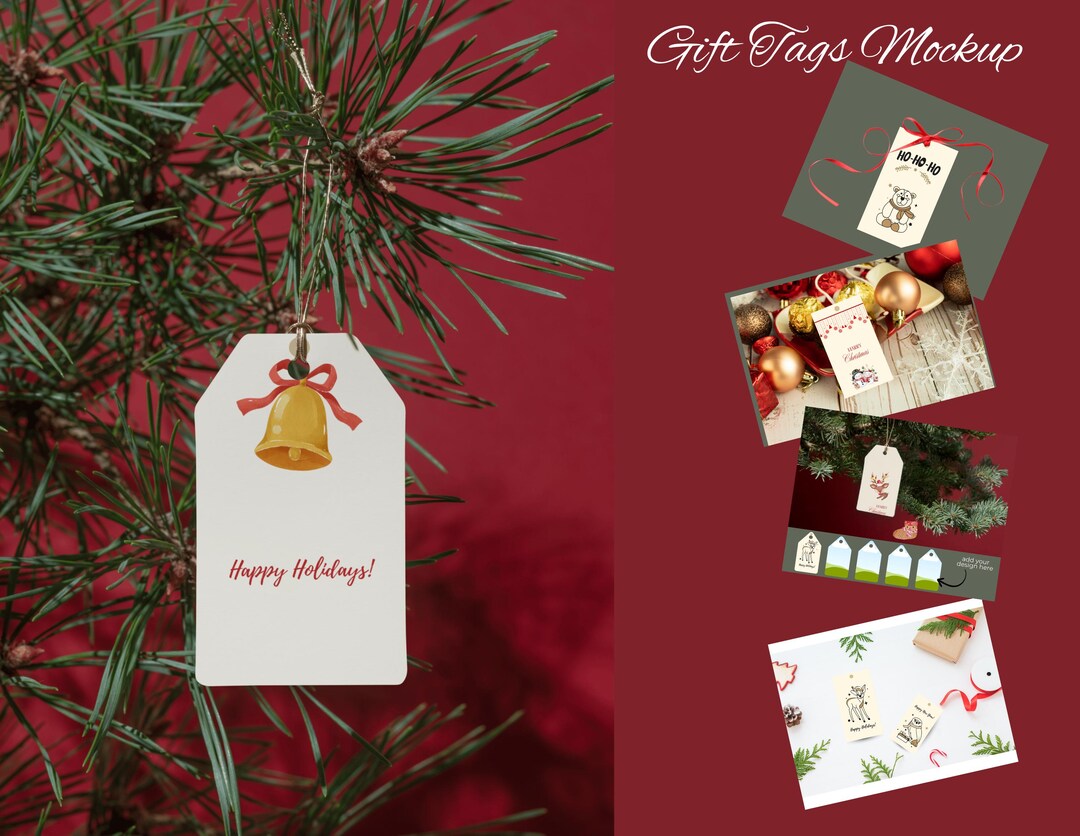 Editable Christmas Gift Tag Mockup, Squish Printable Mockup for Etsy ...