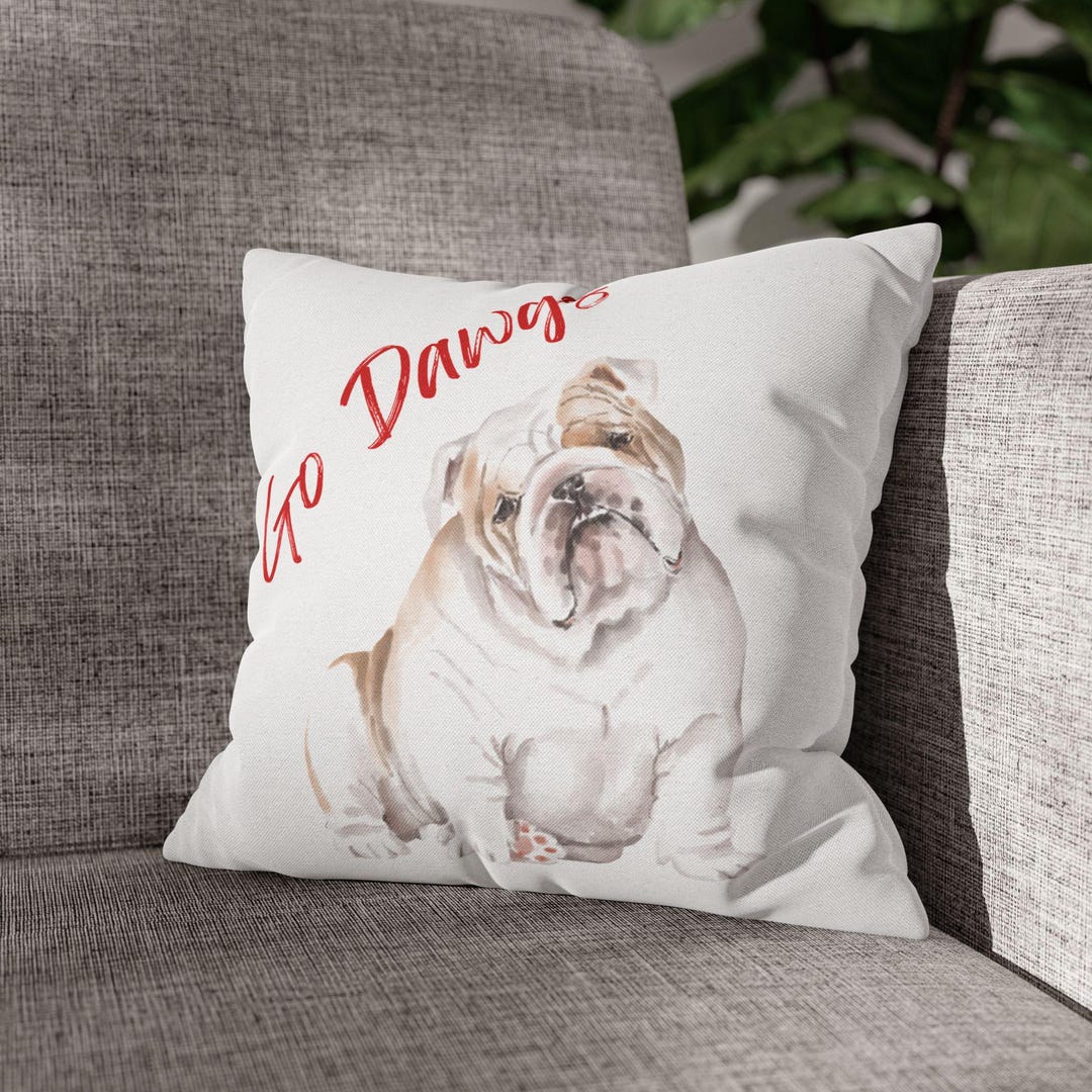 Bulldog Illustration Go Dawgs UGA University of Georgia Pillowcase ...