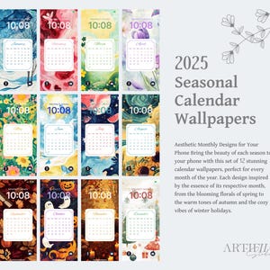 12x Wallpaper | 2025 Seasonal Calendar Wallpapers | Calendar | Magical ...