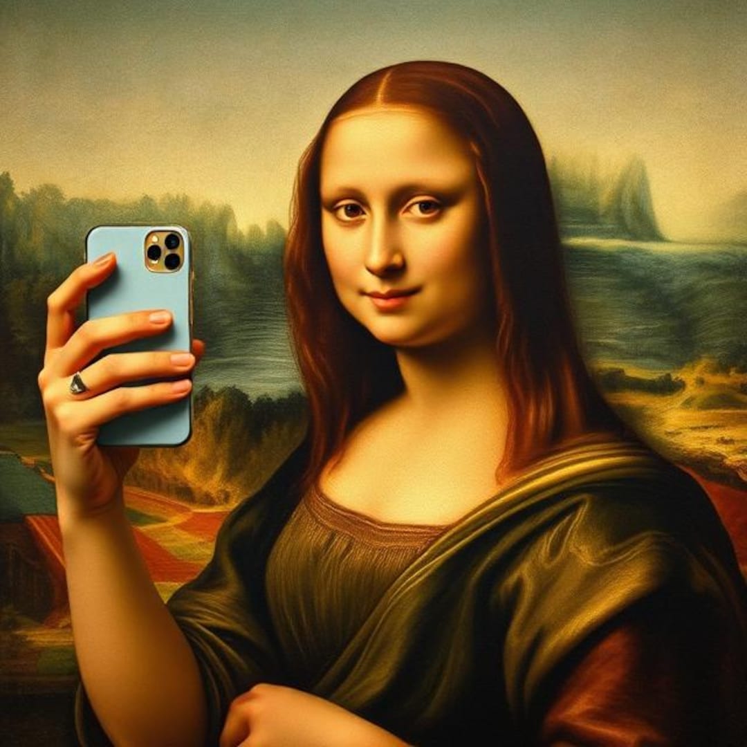 Mona Lisa Selfie - Mini Digital Print - Etsy