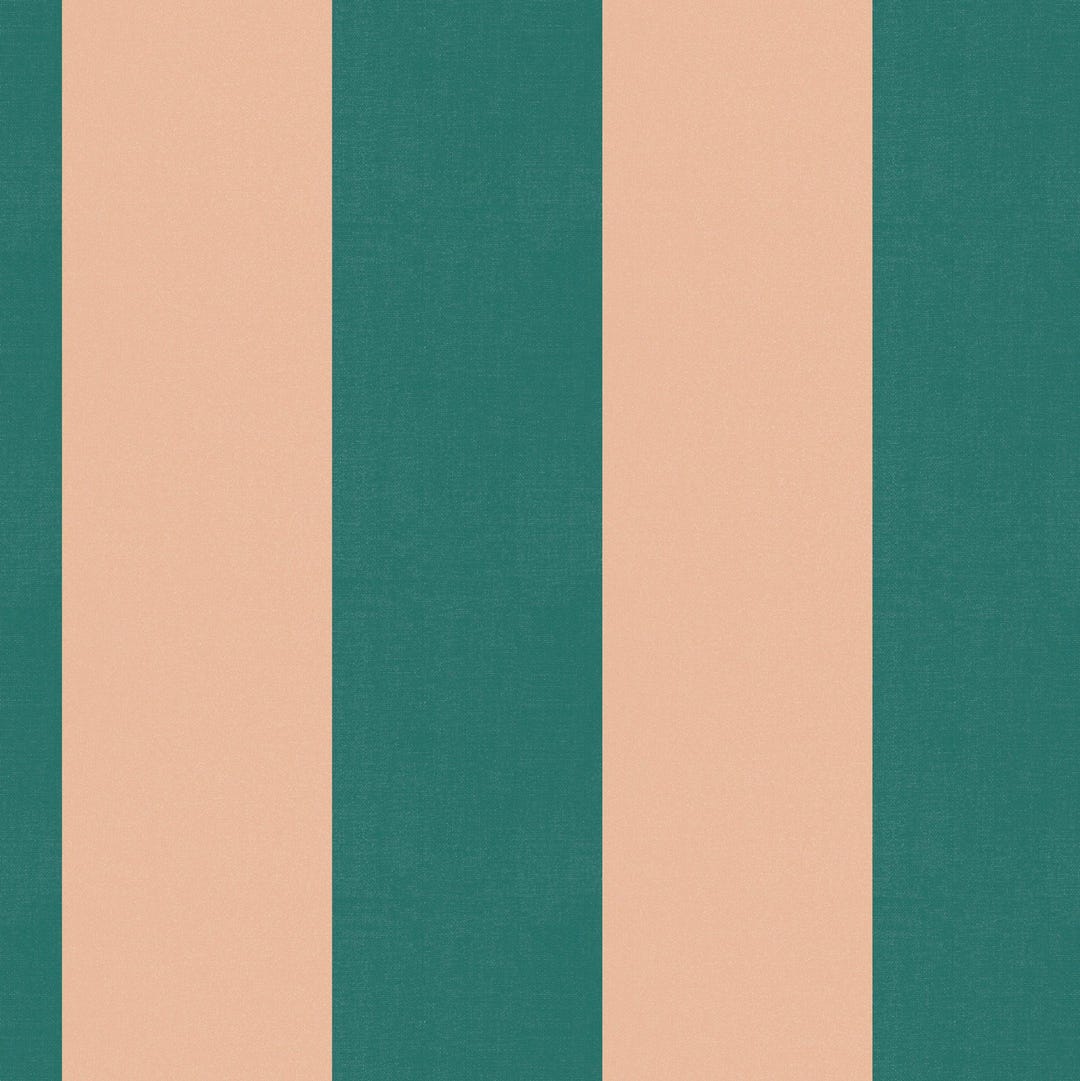 Simple Wide Stripe Wallpaper - Teal - Etsy