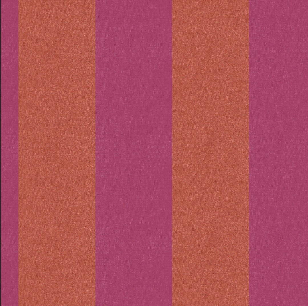 Simple Wide Stripe Wallpaper - Coral - Etsy