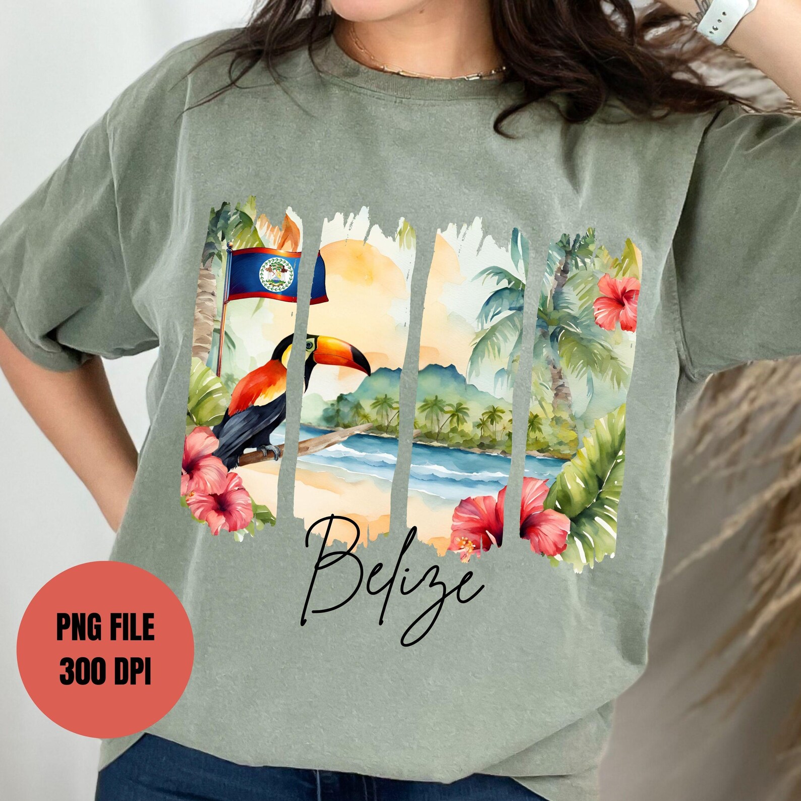 Belize Tshirt Sublimation PNG Belize Flag PNG Belize Gift Belize Trip 2025 Proud Belizean Toucan ...
