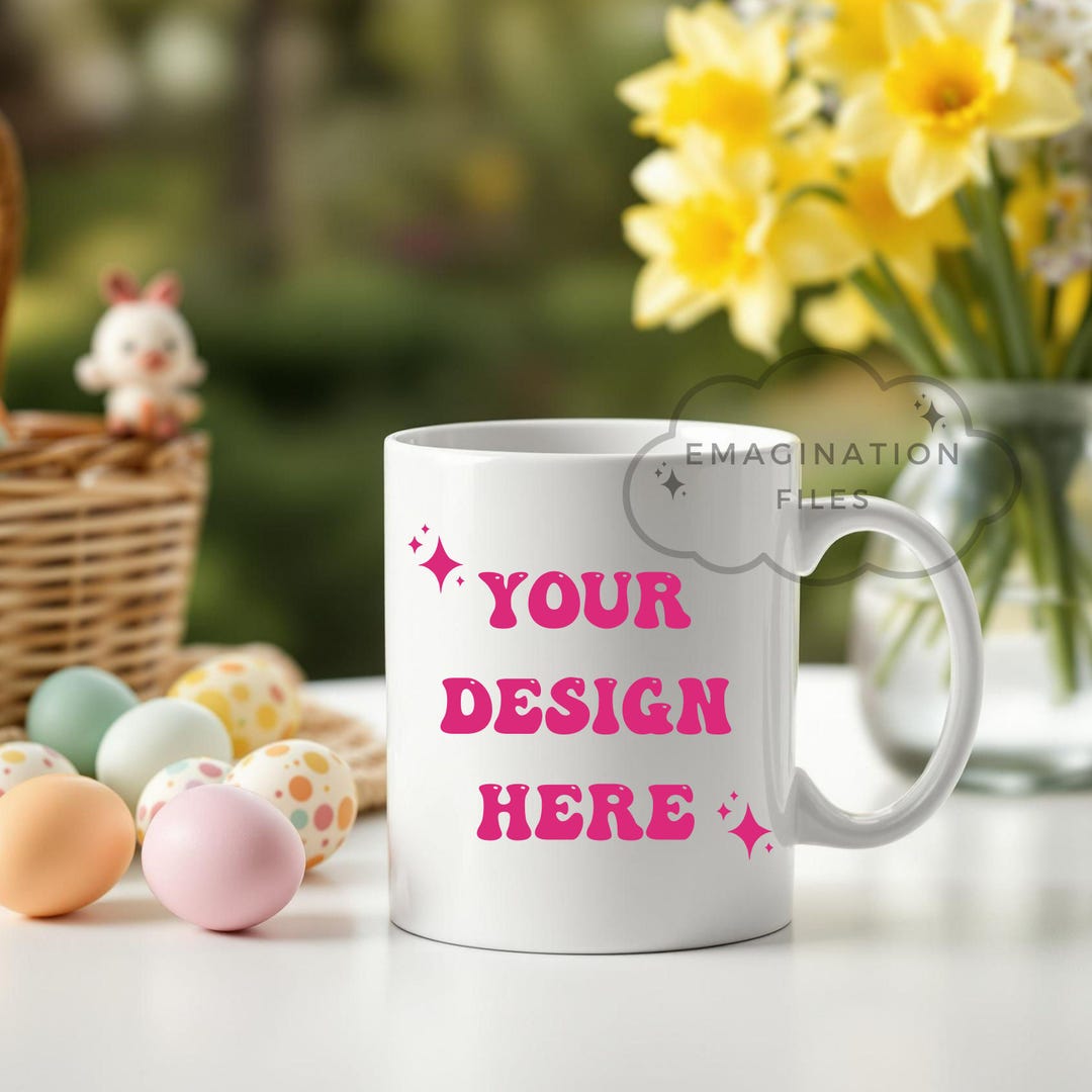 11 Oz Easter Coffee Mug Mockup Easter Mockup Happy Easter Ceramic Mug ...