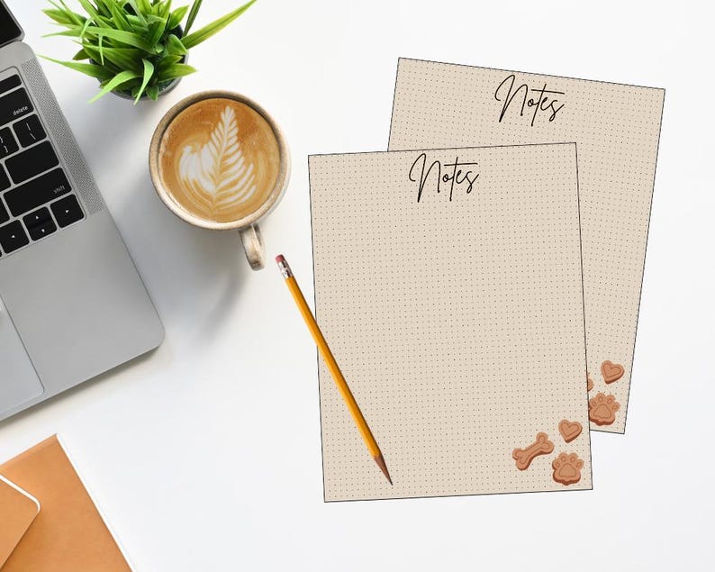 Dog Paw Print Notes Digital or Printable Notepad - Etsy