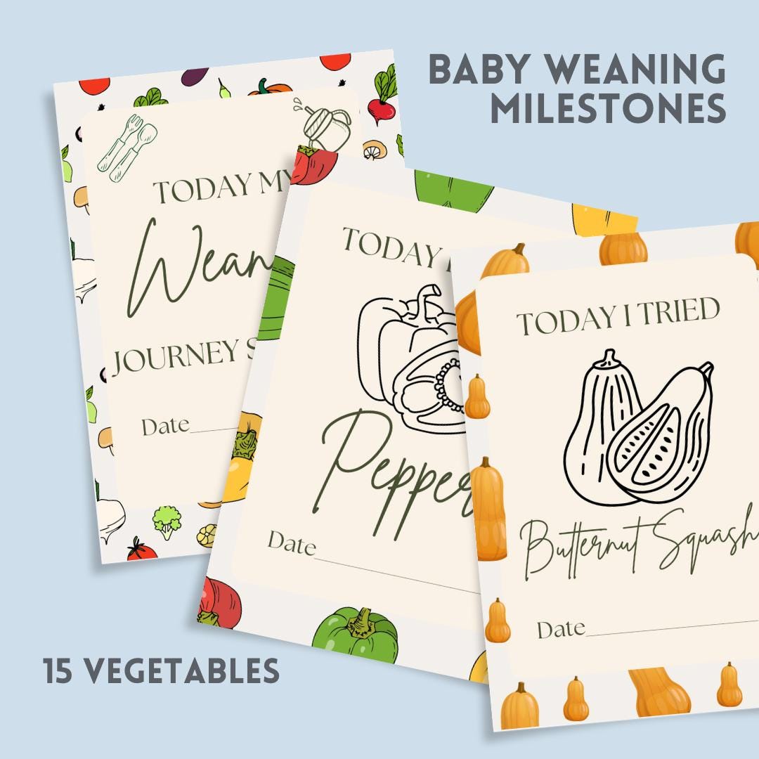 Printable Baby Weaning Milestone Cards Vegetables - Etsy
