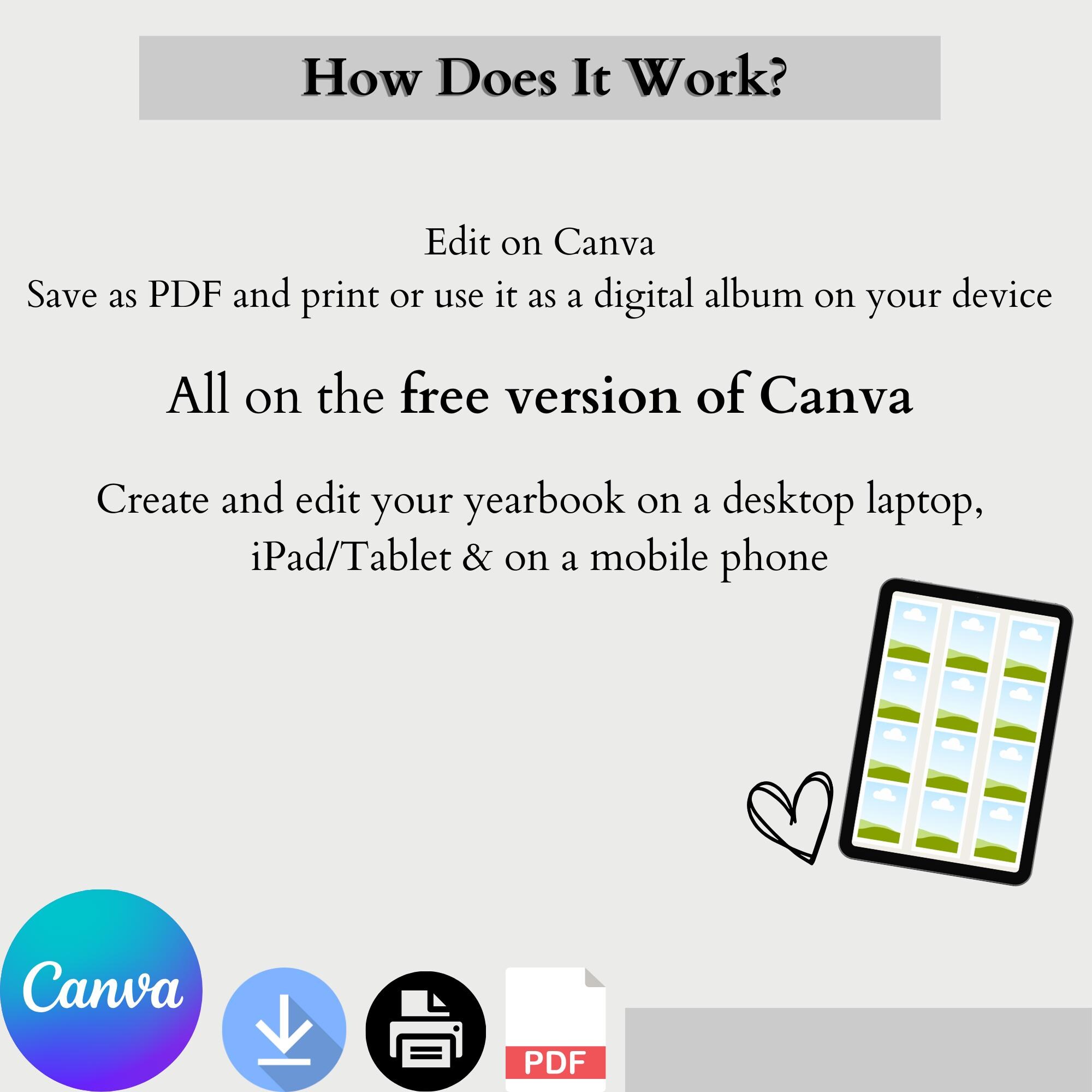 65 Page Photo Book Template, Printable Photobook, Customizable, Family ...