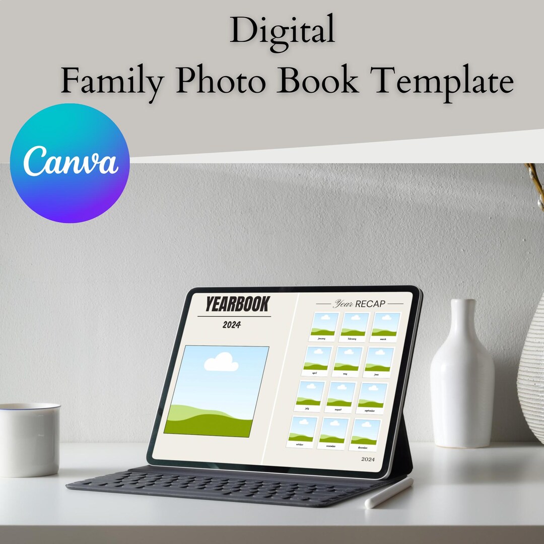 65 Page Photo Book Template, Printable Photobook, Customizable, Family ...