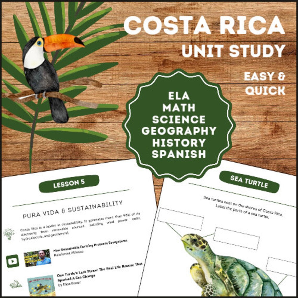 Costa Rica Unit Study - Homeschool Family Lesson - Travel, Math ...