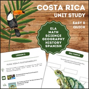 Costa Rica Unit Study - Homeschool Family Lesson - Travel, Math ...
