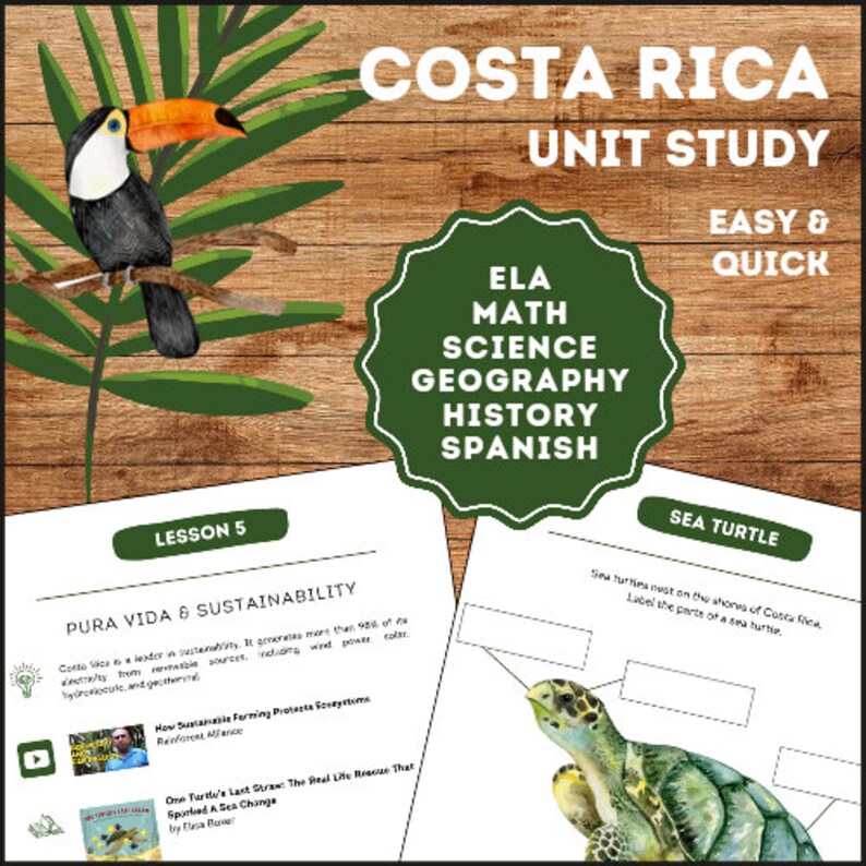Costa Rica Unit Study - Homeschool Family Lesson - Travel, Math ...