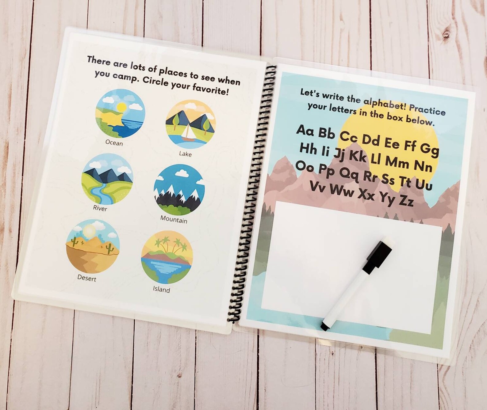 LAMINATED Spiral Bound Camping Busy Book/little Kids Quiet - Etsy