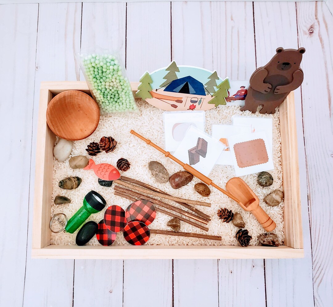 Camping Sensory Bin Kit / Outdoors Pretend Play Toy / Montessori Small ...