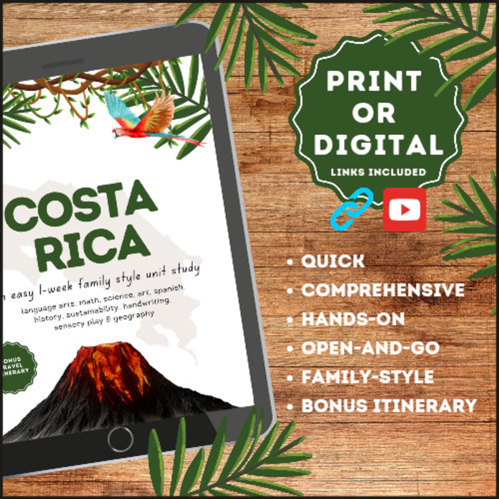 Costa Rica Unit Study - Homeschool Family Lesson - Travel, Math ...
