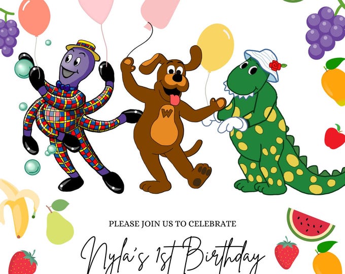 The Wiggles 1st Birthday Invitation, Personalised Birthday Invitation ...