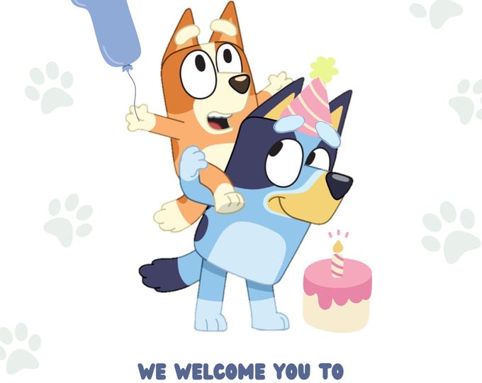 Bluey 1st Birthday Welcome Sign, Personalised Birthday Sign, Children’s ...