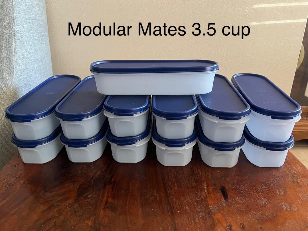 Tupperware Modular Mates 3.5 Cup Super Oval #1 Sapphire Blue Seal - Etsy